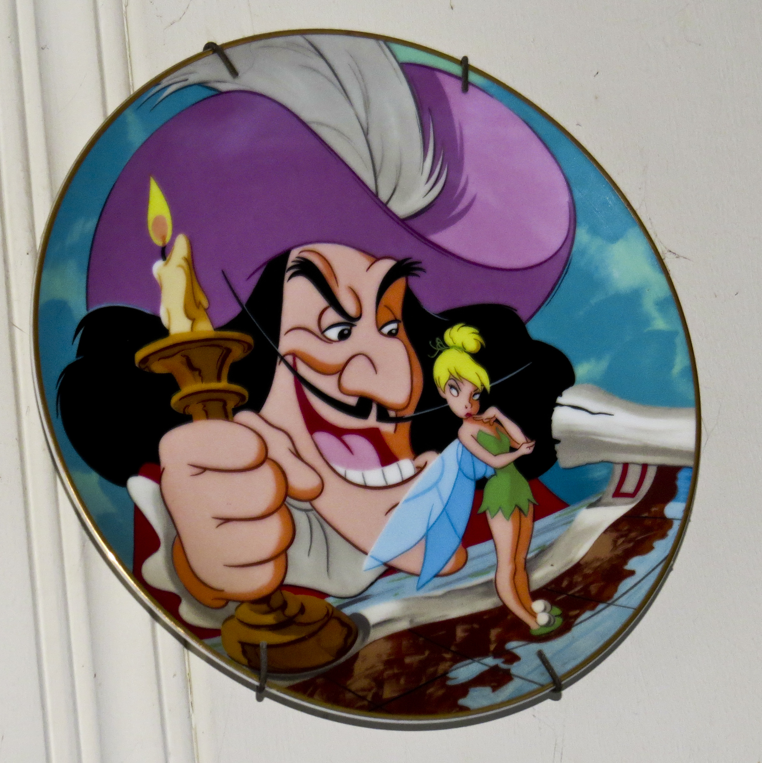 Kates Disney Closet Captain Hook And Tinker Bell Plate